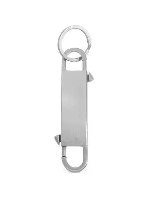 Rick Owens Engraved-logo Spike-detail Keychain - Silver
