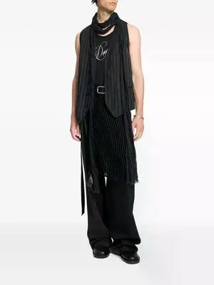 ANN DEMEULEMEESTER Frayed-edge Crinkled Scarf