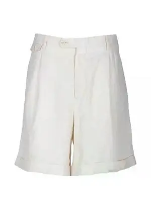 LARDINI Pleated Turn-up Tailored Shorts - Neutrals