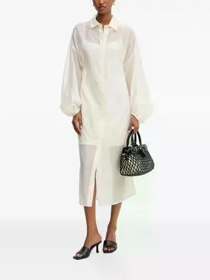 Liu Jo Sheer Finish Balloon Sleeve Midi Dress