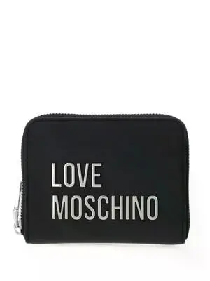 Moschino Logo-plaque Zip Wallet - Black