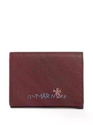 Marni Burgundy Leather Mending Tri-fold Wallet - Red