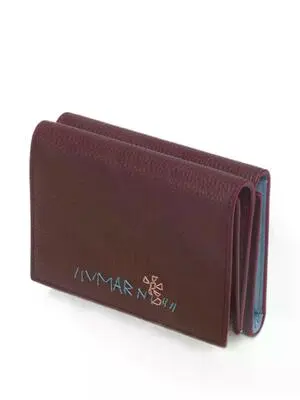 Marni Burgundy Leather Mending Tri-fold Wallet - Red