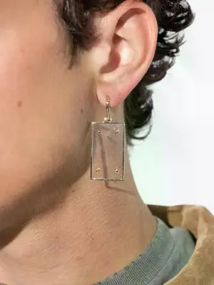 MAISON MARGIELA Rectangular Drop Earrings - Gold