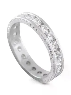 LB EXCLUSIVE Eternity Diamond Ring With Platinum Polished Finish - Silver