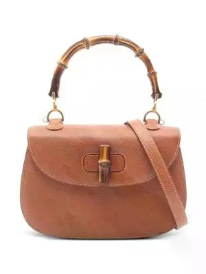 Gucci 2000s Bamboo Turn-lock Tote Bag - Brown