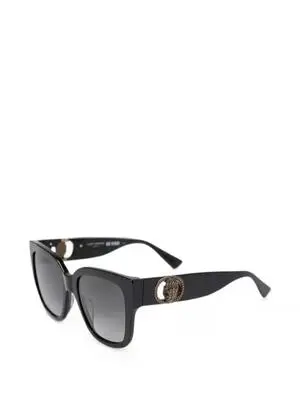 Kurt Geiger Eagle-plaque Square-frame Sunglasses - Black