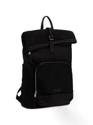 Marc O'polo Roll-top Backpack With Calf-leather Trim