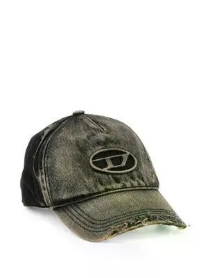 DIESEL® Logo Detail Destroyed Denim Baseball Cap - Black