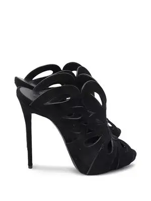GIUSEPPE ZANOTTI Butterfly Cutout Stiletto Sandals - Black