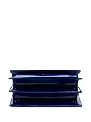 Saint Laurent Patent Monogram Sunset Crossbody Bag - Blue