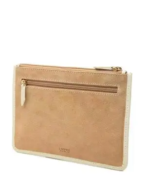Loewe 2011 Suede Anagram Flat Pouch - Neutrals