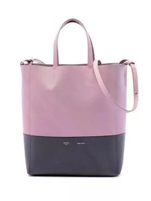 Celine Grained Calfskin Vertical Cabas Tote Satchel - Grey