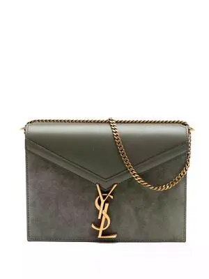Saint Laurent Suede And Calfskin Cassandra Clasp Shoulder Bag