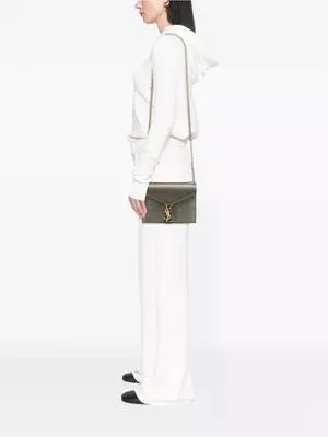 Saint Laurent Suede And Calfskin Cassandra Clasp Shoulder Bag