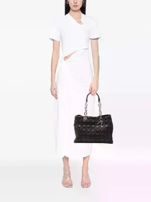 Dior Lambskin Cannage Lady Soft Shopping Tote Bag - Black
