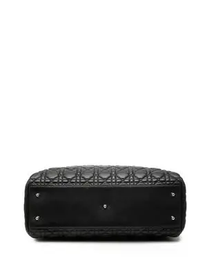 Dior Lambskin Cannage Lady Soft Shopping Tote Bag - Black