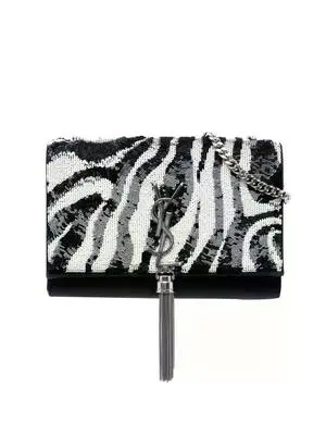 Saint Laurent Small Monogram Kate Zebra Sequin Crossbody Bag