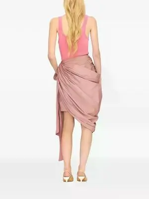 Chloé Draped Wrap-style Midi Skirt - Pink