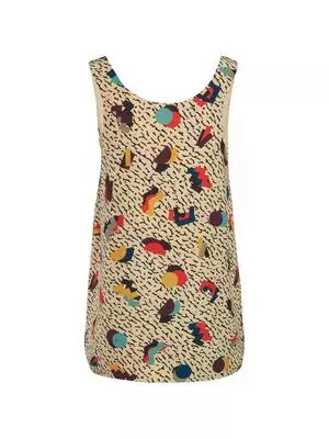 Chloé Abstract Print V-neck Sleeveless Tank Top