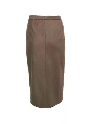 Brunello Cucinelli Diagonal Weave Pencil Midi Skirt