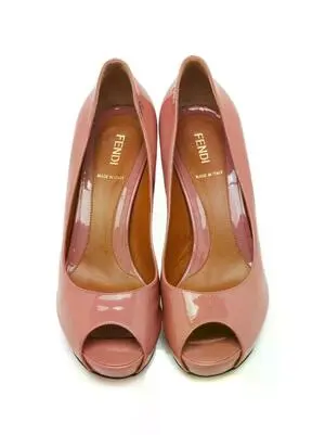 Fendi Patent Leather Peep-toe Pumps