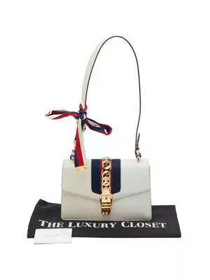 Gucci Sylvie Web Stripe Shoulder Bag - Neutrals