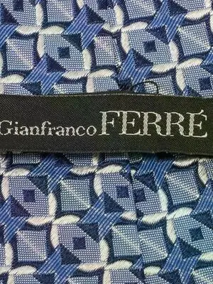Gianfranco Ferre Silk Geometric Jacquard Neck Tie - Blue