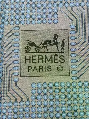 Hermès Geometric Pattern Silk Tie - Blue