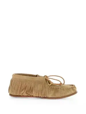 Pierre Hardy Tahoe Fringed Suede Loafers - Neutrals