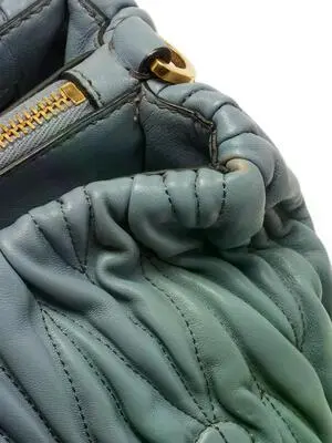 Miu Miu Matelassé Leather Top-handle Crossbody Bag - Blue
