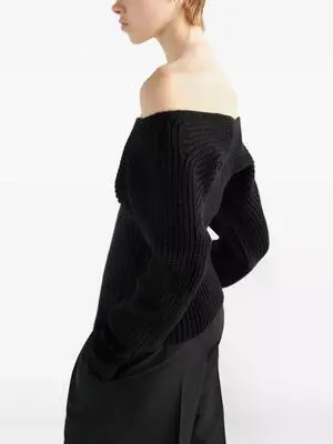 LEMAIRE Off-shoulder Sweater In Worsted Wool