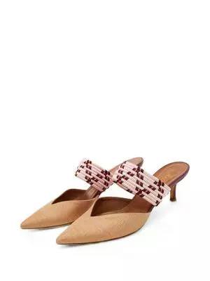 MALONE SOULIERS Maisie Cord Heeled Mules - Neutrals