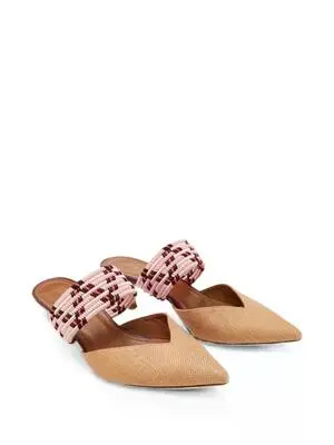MALONE SOULIERS Maisie Cord Heeled Mules - Neutrals
