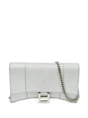 Balenciaga Hourglass Chain Wallet - Silver