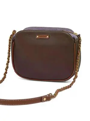 SESSUN Devine Woven-panel Leather Shoulder Bag