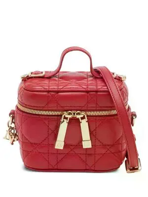 Dior Micro Cannage Lady Vanity Case Bag - Red