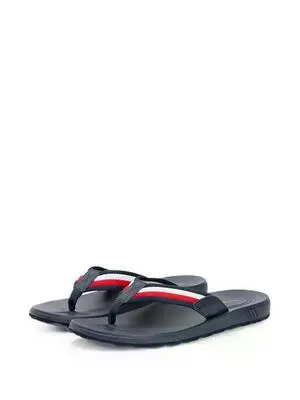 Tommy Hilfiger Striped Thong-strap Flip-flops - Blue