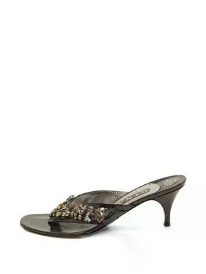 GINA Crystal Embellished Heeled Sandals - Black