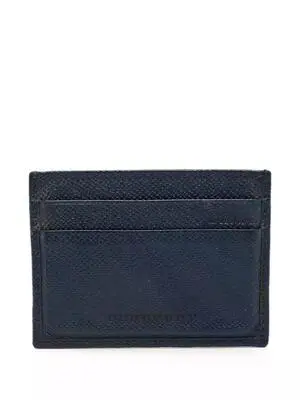 Burberry Embossed Leather Cardholder - Blue