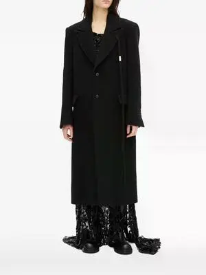 ANN DEMEULEMEESTER Aldina Peak-lapel Button-fastening Coat - Black