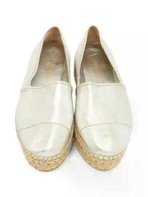 Prada Metallic Leather Platform Espadrilles