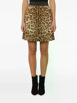 Dolce & Gabbana Leopard-print Jacquard Mini Skirt - Neutrals