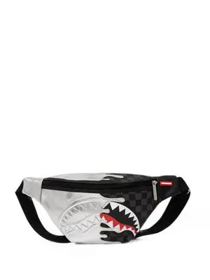 SPRAYGROUND Check-print Shark Mouth Belt Bag - Silver