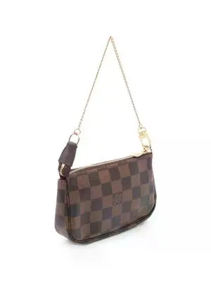 LOUIS VUITTON 2008 Damier Ebene Mini Pochette Accessoires Handbag - Brown