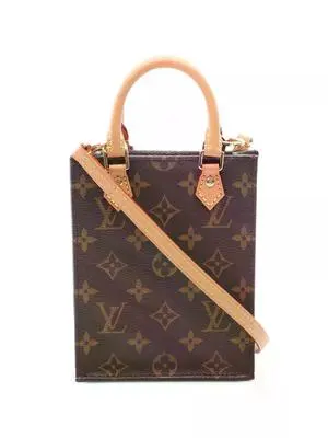 LOUIS VUITTON Petit Sac Plat Monogram Tote Bag - Brown