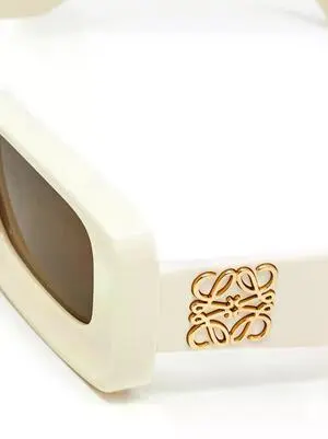 Isabel Marant Étoile Rectangle Frame Sunglasses With Gold Tone Anagram Logo