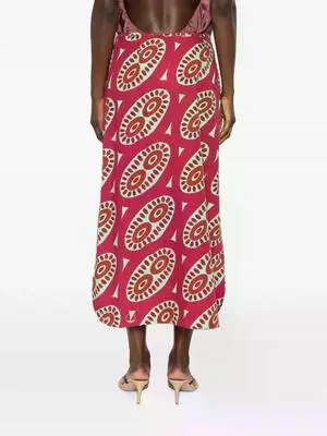 Themis Z Selena Geometric-print Midi Skirt