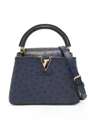 LOUIS VUITTON Mini Capucines Leather Tote Bag - Blue