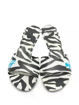Off-White Allen Zebra-print Leather Heeled Sandals